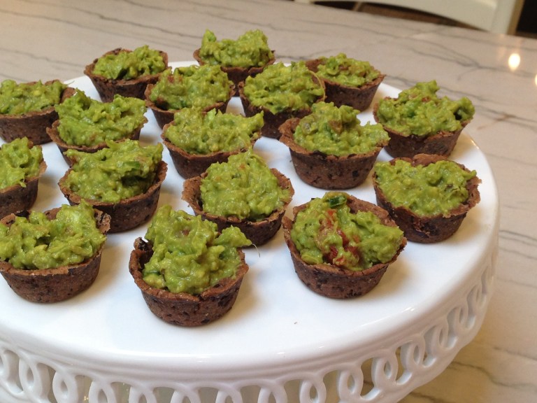 Mini Bean Black Cups Stuffed with Guacamole | Marisa's Healthy Kitchen